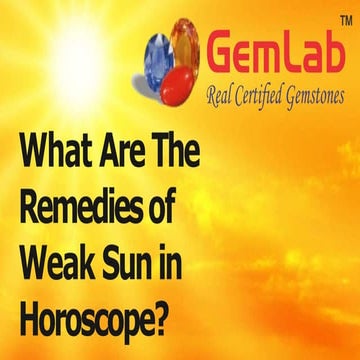 What are the remedies of weak sun in horoscope converted | PPT