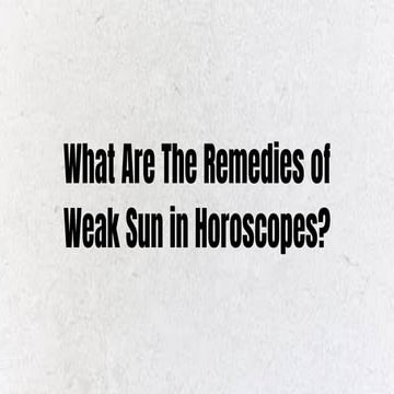 What Are The Remedies of Weak Sun in Horoscope? | PDF