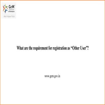 What are the requirement for registration as “Other User”. | PDF