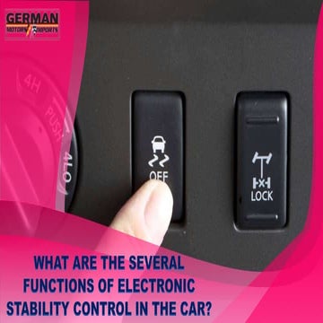 What are the Several Functions of Electronic Stability Control in the ...