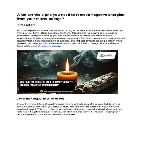What are the signs you need to remove negative energies from your ...