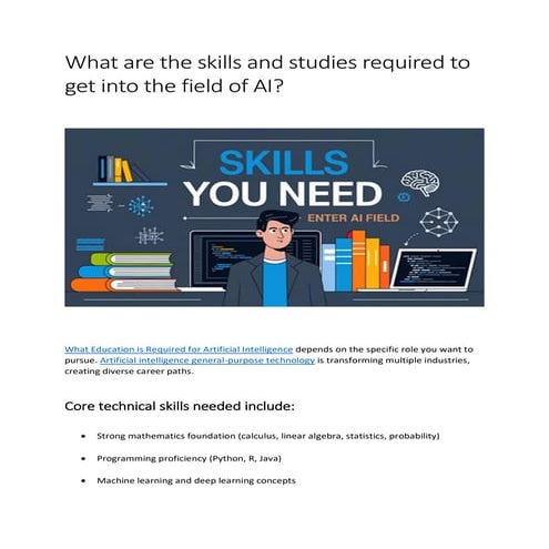 What are the skills and studies required to get into the field of AI ...