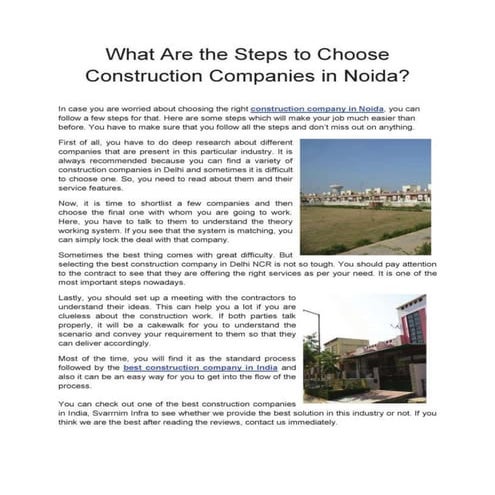 What are the Steps to Choose Construction Companies in Delhi.ppt