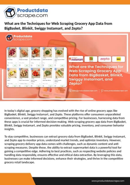 Scraping Grocery Data from Jiomart, BigBasket, Amazon Fresh, Blinkit & Dmart | PDF