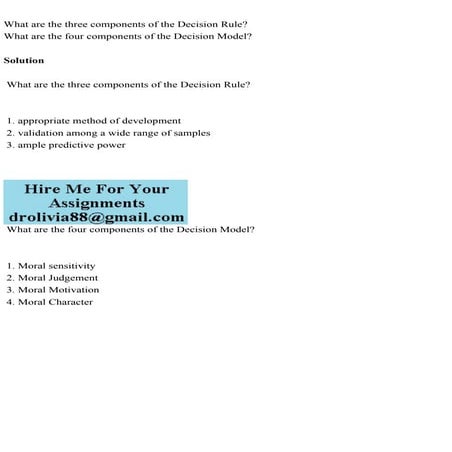 What are the three components of the Decision RuleWhat are the fo.pdf
