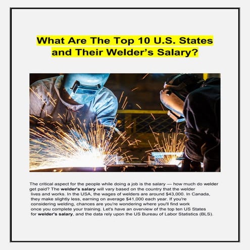 Welder’s Salary: What are their work and requirements? | PDF