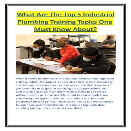5 Industrial Plumbing Training Topics One Must Know About | PPTX