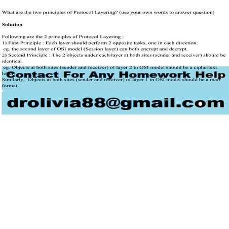 What are the two principles of Protocol Layering (use your own word.pdf