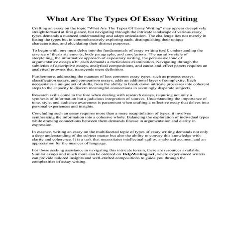 What Are The Types Of Essay Writing.pdf | Health Insurance | Insurance
