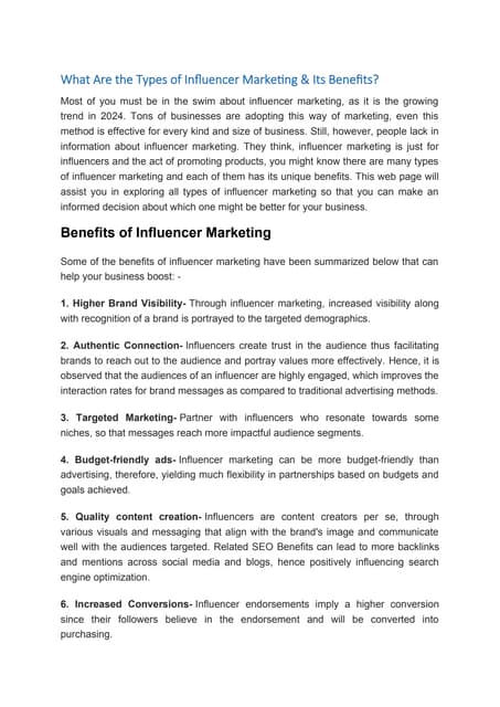 Influencer Marketing Power point presentation | PDF | Marketing and ...