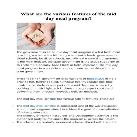 Mid day meal program | PPTX