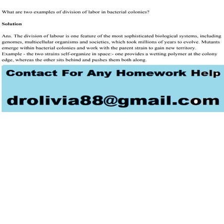 What are two examples of division of labor in bacterial colonies.pdf