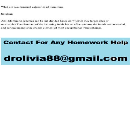 What are two principal categories of SkimmingSolutionAns) Skim.pdf