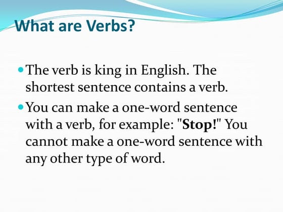 Presentation On Verbs | PPTX