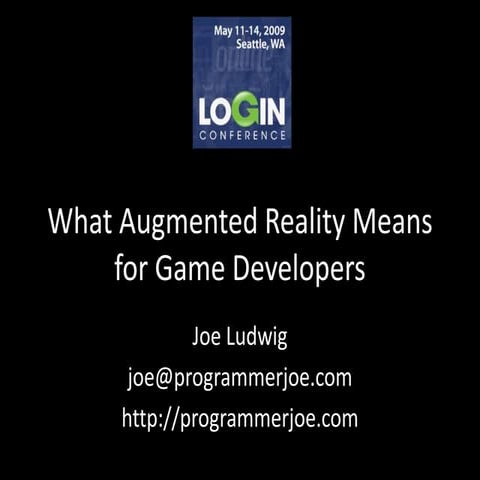 What Augmented Reality Means For Game Developers | PPTX