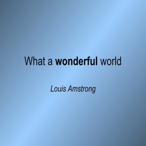What a wonderful world | PPT