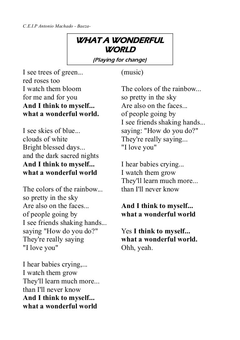 What a wonderful world