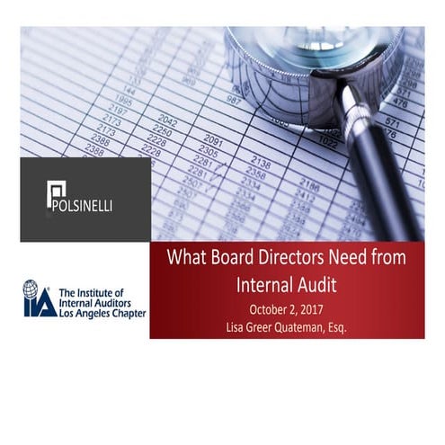 What Board Directors Need From Internal Audit | PPT