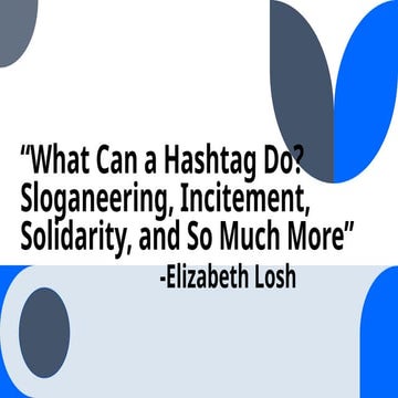 What Can a Hashtag Do.? Introduction and Analysis | PPTX