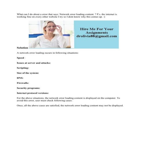 What can I do about a error that says- Network error loading content-.docx