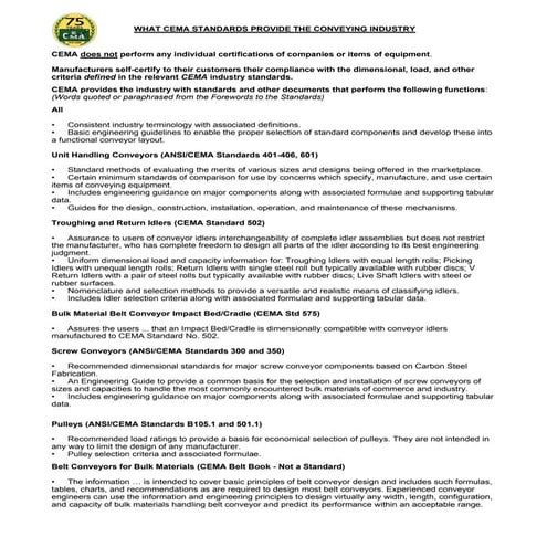 What cema stdsprovide | PDF