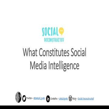 What Constitutes Social Media Intelligence | PDF
