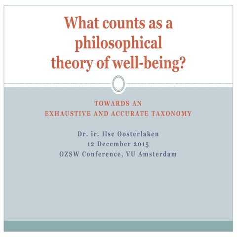 What counts as a philosophical theory of well-being? | PPTX | Healthy ...