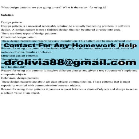 What design patterns are you going to use What is the reason for us.pdf