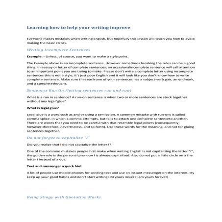 How to improve your writing | DOCX