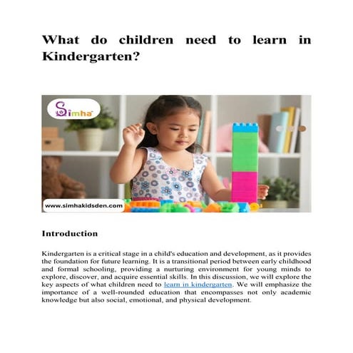 What do children need to learn in Kindergarten.pdf