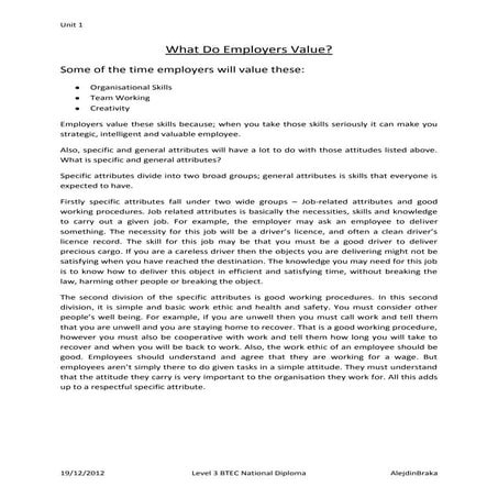 What do employers value | DOCX
