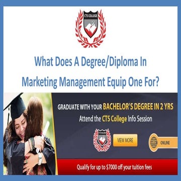 Pursue Degree/diploma in marketing management from Trinidad | PPTX
