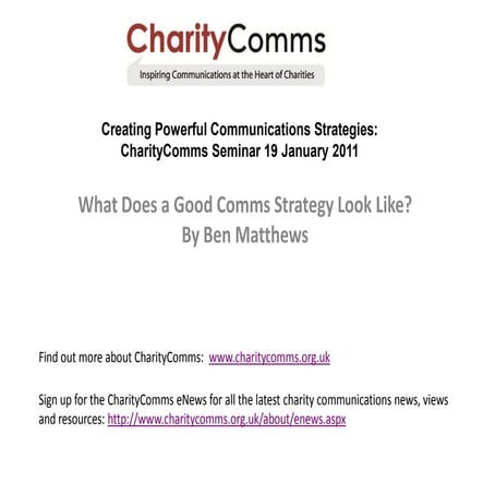 What does a good comms strategy look like? | PDF