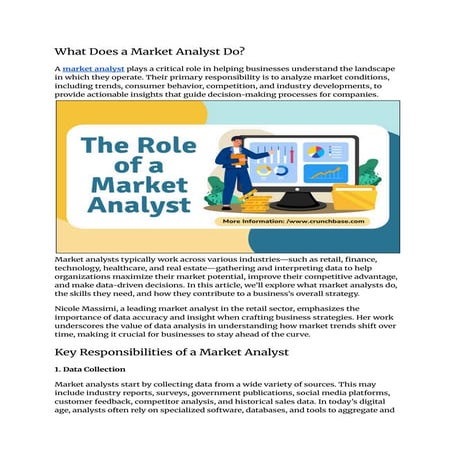 The Role of a Market Analyst: Insights, Strategy, and Decision-Making | PDF
