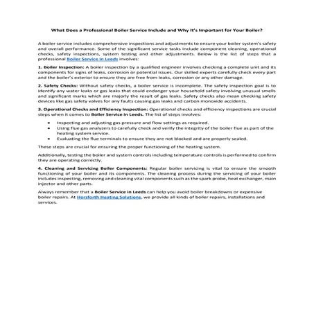 What Does a Professional Boiler Service Include and Why It’s Important ...