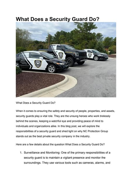 The Evolution of Manned Guarding Practices | PDF