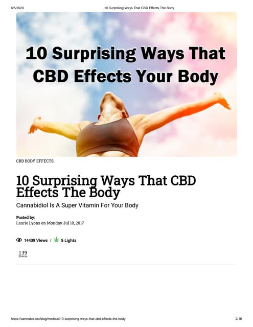 CBD 101 An Introduction to Cannabidiol | PDF | Herbs and Supplements | Alternative Medicine