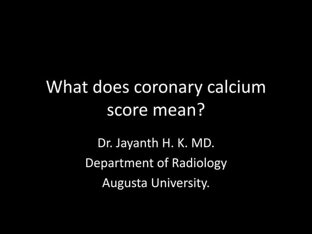 Ct calcium scoring 1 | PPT