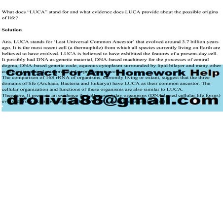 What does “LUCA” stand for and what evidence does LUCA provide about.pdf