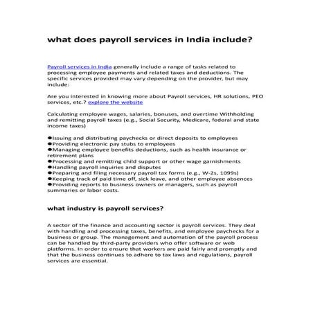 Payroll services in India | PPT