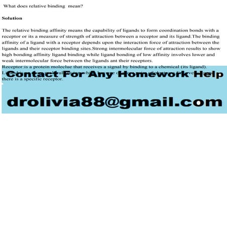 What Does Relative Binding Meansolutionthe Relative Binding A Pdf