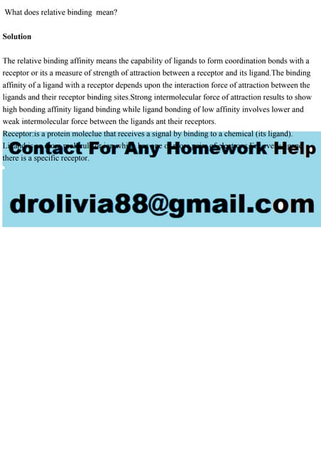 What Does Relative Binding Meansolutionthe Relative Binding A Pdf