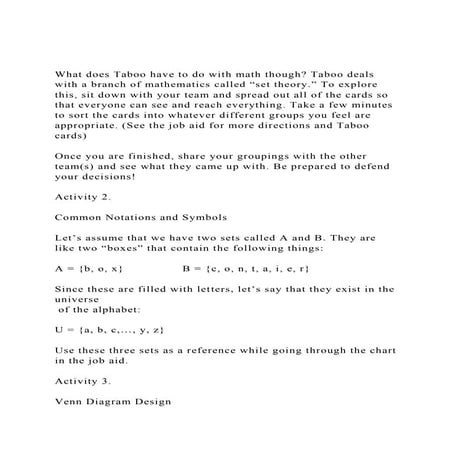 What does Taboo have to do with math though Taboo deals with a .docx