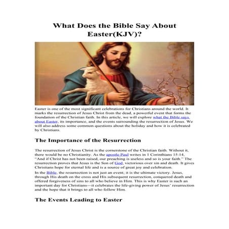 What Does the Bible Say About Easter(KJV) | PDF