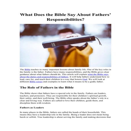 What Does the Bible Say About Fathers’ Responsibilities.docx