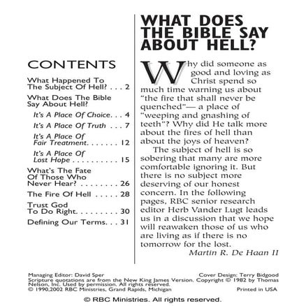 What Does The Bible Say About Hell | PDF