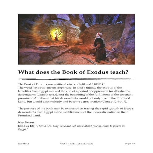 What does the Book of Exodus teach? | PDF