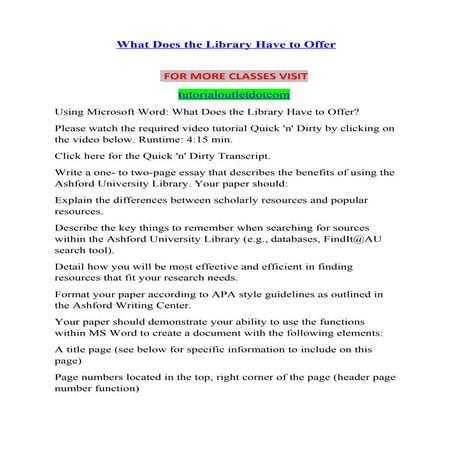 What does the library have to offer | PDF