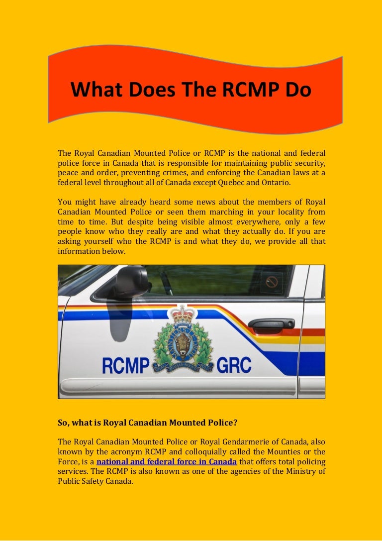 What does the rcmp do