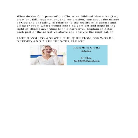 What do the four parts of the Christian Biblical Narrative (i.e., cr.docx